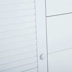 White Free Standing Storage Cabinet 2 Doors 4 Drawers Ample Storage Display Space Ideal for Bathroom Living Area Use Perfect for Storing Shampoo Towels Other Bathroom Accessories Or Daily Items