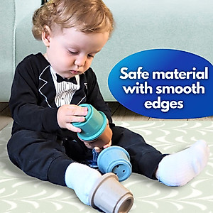 NEAFRON 8 PCS Baby Stacking Toys for Toddlers 1-3, Nesting Cups, Early Educational Development Baby Stacking Cups, Bathing Toys for Boys and Girls (Yellow)