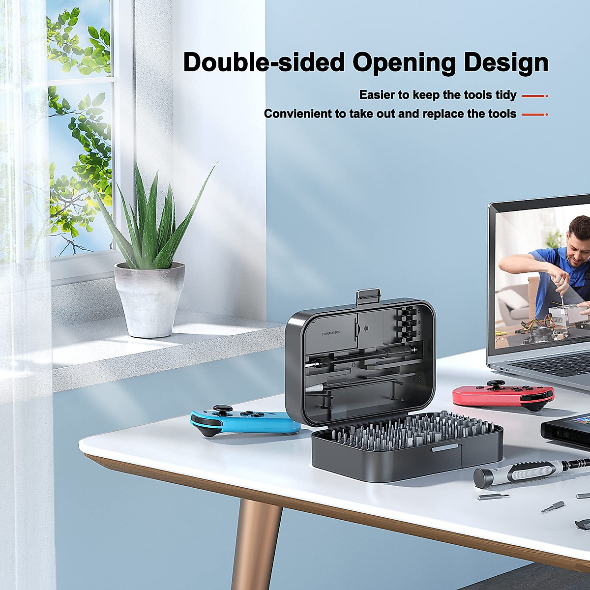 Kuptone 130 in 1 Precision Screwdriver Set, Screwdriver Bit Sets Mini Screwdriver Set with Portable Case, DIY Repair Tools Kit for iPhone Laptop PC Watch Glasses and Other Electronics