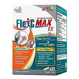 LABO Nutrition FlexC MAX EX with Turmeric Curcumin C3 Reduct 95% Tetrahydrocurcuminoids, Bioperine, Boswellia Extract & OptiMSM, Effective Antioxidation, Joint & Body Discomfort Relief