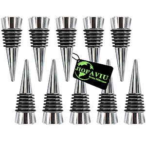 JOFAVIU 10 Pcs Resin Wine Bottle Stoppers Molds Set Accessories, Wine Stopper for Silicone Molds Epoxy Resin, Stopper Epoxy Resin Silicone Molds Set Kits (10 Metal Stoppers)