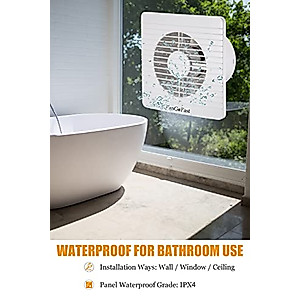 FanGoFast 4 Inch Exhaust Fan Ventilation Extractor with Anti-backflow Ventilation Fan,12W Powerful Kitchen Extractor Fan,Window and Wall Mount Vent Fans, For Kitchen Bathroom Greenhouse Garage