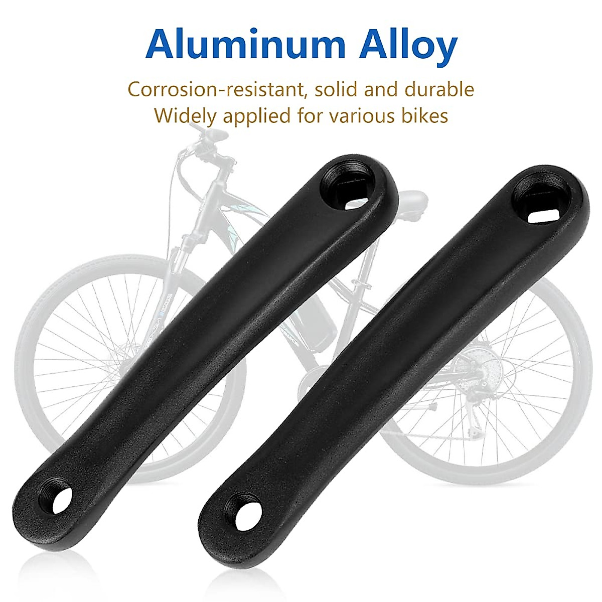 Watris Veiyi 2PCS Bike Crank Arm, Bicycle Crank Arm, Left Single Chain Crank Arm for Electric Bicycle, Folding Bicycle, Hybrid, Mountain Bicycle, Road Bike