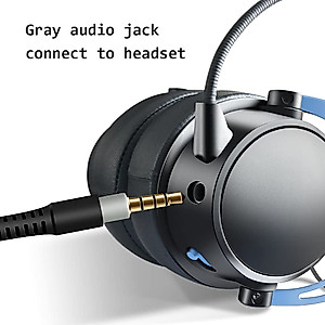 MJKOR Replacement Audio AUX Cable Compatible with HyperX Cloud Mix and Cloud Alpha Gaming Headset, Inline Mute and Volume Control(No Inline Mic, Red)