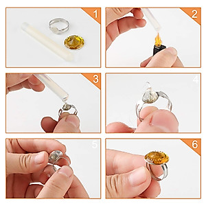 Hifot 24 pcs Girls Crystal Adjustable Rings, Princess Jewelry Finger Rings with Heart Shape Box, Girl Pretend Play and Dress up Rings for Children Kids Little Girls - Random