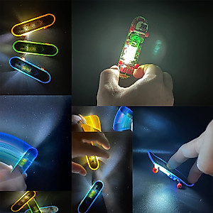 Aestheticism Finger Skateboards Kit 11 PCS, Finger Boards for Kids, Fingerboard Ramps Toys Set with Skateboards, Ramps, LED Skateboard, Screwdriver - Bigger Skateboard Ramp for Finger Board Training