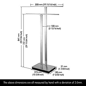 KES Towel Rack Bathroom Hand Towel Holder 2-Tier, Towel Rack for Bathroom Floor, SUS304 Stainless Steel Brushed Finish, BTH221-2