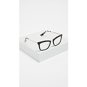 Prada Women's Square Glasses, Black/Clear, One Size
