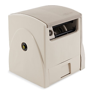 Suncast Automatic Rewind Garden Hose Reel, 100 ft. 5/8 in. Vinyl Hose Holder, Light Taupe