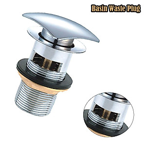 tooloflife 1 Pack Basin Waste Plug Pop-Up Universal Odor Resistant Sink Drain Replacement for Bathroom Kitchen Basin Sink and Bathtub (6 CM)