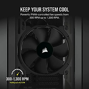 Corsair SP120 Elite, 120mm PWM Hydraulic Bearing Case Fan with CORSAIR AirGuide Technology - Low-Noise, 24.7 dBA, Fan Speeds from 300 RPM - 1,300 RPM, 45.4 CFM, Single Pack - Black