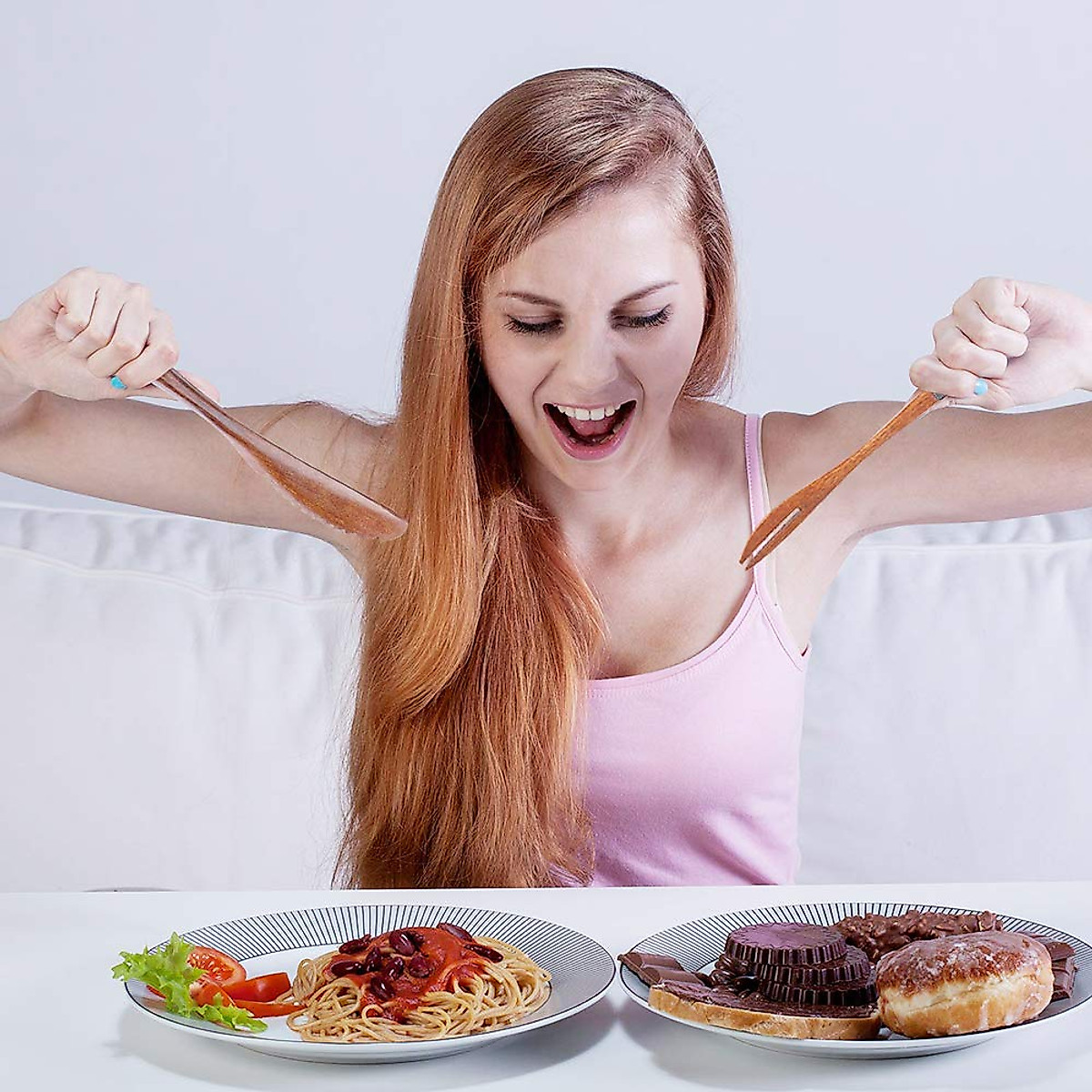 OKA Reusable Wooden Travel Cutlery Set Japanese Style Lunch Utensil Set with Case,9 Pcs Wooden Flatware Including Reusable Knife Fork Spoon Chopsticks Straws & Cleaning Brush