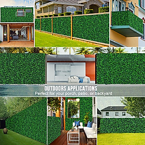 Grooy 12PCS Boxwood Panels, 20"x20" Grass Wall, Plant Wall, Grass Backdrop Wall, Privacy Screen, Sun Protected Green Wall Decor Outdoor, Indoor, Garden, Backyard and Décor