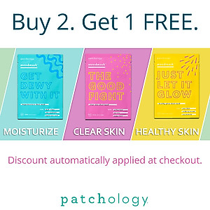 Patchology Moodmask Get Dewy With It Facial Sheet Mask - Men and Women Face Masks Skincare Sheet for Moisturizing, Hydrating, and Dewy Skin - Best Face Sheets Moisturizer (1 Count)