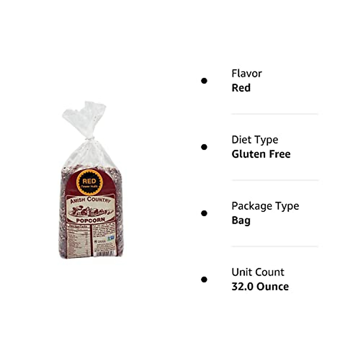 Amish Country Popcorn | 2 lbs Bag | Red Popcorn Kernels | Old Fashioned, Non-GMO and Gluten Free (Red - 2 lbs Bag)