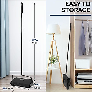 JEHONN Carpet Floor Sweeper with Horsehair, Broom and Dustpan Set for Home