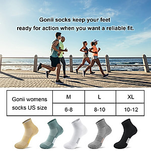 Gonii Ankle Socks Womens Athletic Thick Cushioned Running Hiking Low Cut 5-Pairs