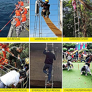 WSYZHL Rope Ladder, Emergency Fire Escape Ladder for Kids and Adults 2-5 Story Homes Multi-Purpose Flame Resistant with Carabiners/10M/33Ft