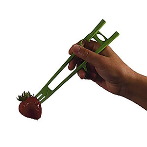 fusionstix, the reusable, BPA free, dishwasher safe, fork chopstick combo utensil flatware for home kitchen, camping, backpacking, picnics, outdoor activities, or eating on the go (Watermelon)