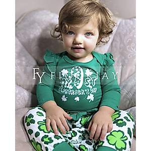 fioukiay 0-3 Months Baby Girls St. Patrick's Day Outfits Infant My 1st St. Patrick's Day Clothes (Green, 3 Months)