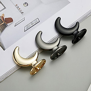 AchNau 2 Pack Robe Hook Wall Mounted Coat Hooks Moon Shape for Hanging Coats Bags Hats Towels