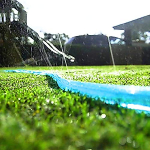 FUNJEE PVC Flat Soaker Hose 1/2'', Drip Hoses, Saves 70% Water, For Garden/Vegetable (50FT, Green)