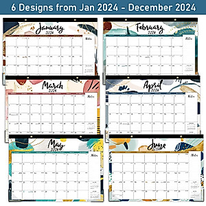 2023-2024 Desk Calendar - 18 Months Large Desk Calendar from Jan 2023 - Jun 2024, 17" x 12", Desk Calendar 2023-2024 with 2 Corner Protectors, Ruled Blocks with Julian Dates, Perfect Desk Calendar