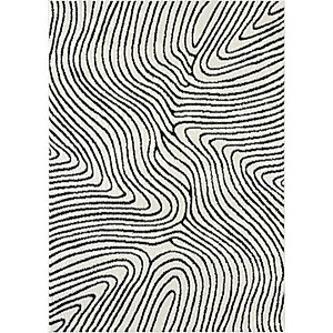 LUXE WEAVERS Geometric Swirl Anthracite 5x7 Area Rug