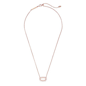Kendra Scott Elisa Open Frame Necklace in 14k Rose Gold-Plated Brass, Fashion Jewelry for Women, White Cubic Zirconia