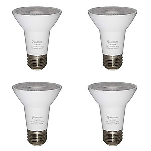 GoodBulb Commercial Grade LED Light Bulb - 7 Watt & 470 Lumens - Features PAR20 Shape & E26 Base - 3000K Warm White Light - 120V Fully Dimmable Bulb - 4 Pack