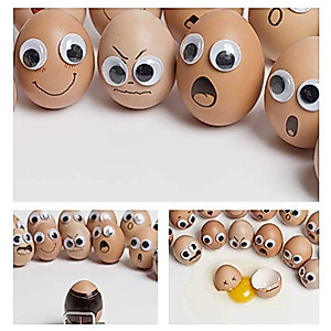 Aibus Pack of 200pcs Googly Eyes Craft Supplies: 0.47in (12mm) 0.49in (15mm), Black Wiggle Googly Eyes with Self-Adhesive