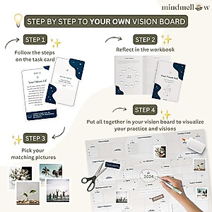 Mindmellow Vision Board Kit “Dear Future Self” - Vision Board Supplies with Wall Poster, Pictures, Workbook, Inspirational Cards - Vision Board Book