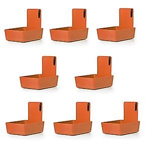 AmeriCan Goods 8/Pk Medium Medical Pro Lab Pan Dental Working Lab Pan Plastic with Stainless Steel Clip (Orange)
