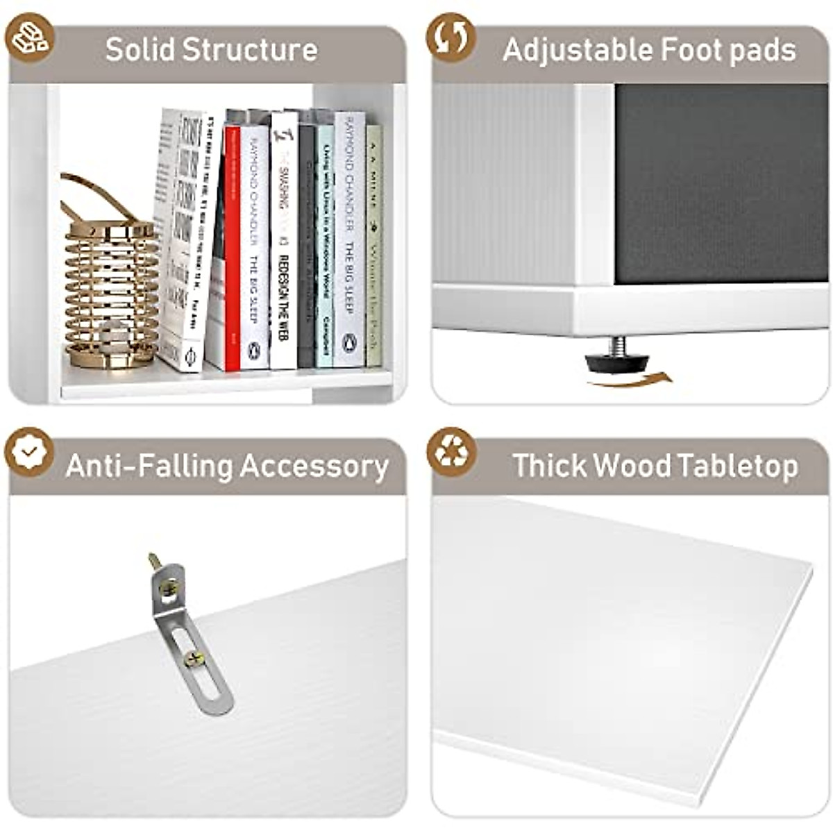 Unikito Bookshelf with Drawer Free Standing Bookcase, Office Storage Shelf Organizer with 7 Open Book Shelves, Industrial Wood Book Case Display Rack for Bedroom, Living Room, Home Office, White