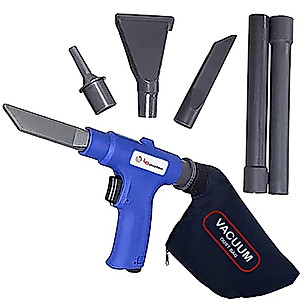 LE LEMATEC Dual Action Air Compressor Vacuum and Pneumatic Air Blow Gun with Attachments, Up to 150 PSI, One-Turn Multi-Function Air Compressor Pneumatic Vacuum Air Blower Gun Shop Tool Combo, AS119
