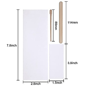 Yaomiao 250 Pieces Wax Strips and Sticks Kit Includes Waxing Strips Hair Removal Cloth Wax Strips and Wooden Smooth Wax Applicator Sticks for Women Men Body Skin Hair Removal (White)