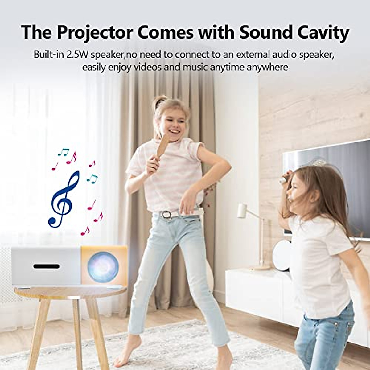 Limouyin YG300 Mini Video Projector,4 : 3 LED HDMI Full HD Outdoor Movie Projector,USB Portable Home Theater Video Projector for,Gift for Christmas,Kids Projector