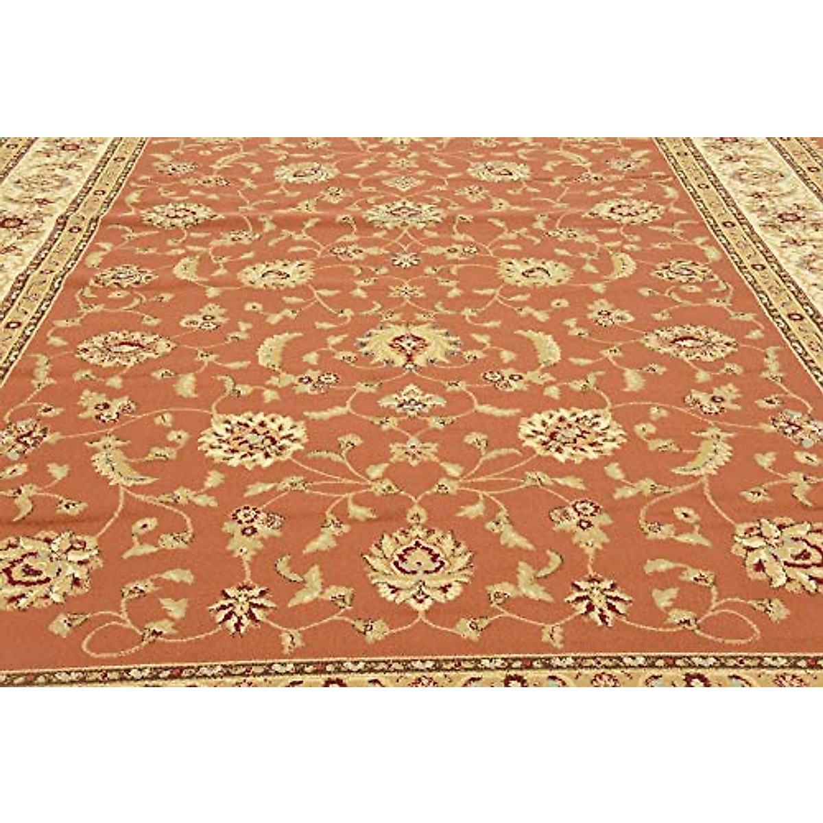 Unique Loom Voyage Collection Traditional Oriental Classic Intricate Design Area Rug, 9 ft 0 in x 12 ft 0 in, Terracotta/Ivory