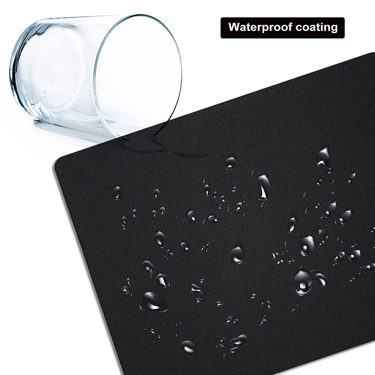 Cyanbone Small Mouse Pad 3 Pack, Mini Mouse Pads for Wireless Mouse and Laptop Computer, Portable Mousepad with Non-Slip Rubber Base & Waterproof Surface - Black -5.5 x 7 in