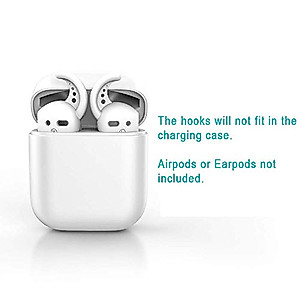 4 Pairs AirPods Accessories Ear Hooks Cover, Professional Anti-Slip Silicone Earbuds Tips Hook Compatible with Apple Airpods 1 and 2(White)