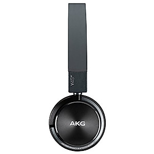 AKG Y45BT Black Mini On-Ear Wireless Bluetooth Headphone with NFC and By-Pass Cable, Black