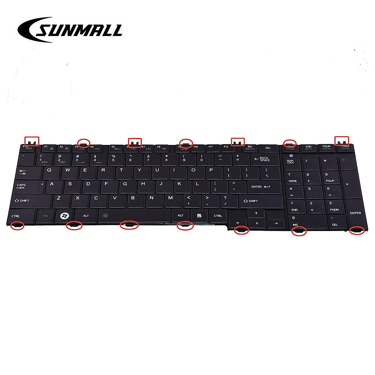 SUNMALL Keyboard Replacement Compatible with Toshiba Satellite C650 C650D C655 C655D C660 C660D C665 C665D L550 L550D L650 L650D L655 L655D L670 L670D L675 L675D L770 L750D L755 B350 Series Laptop