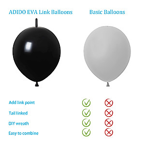 ADIDO EVA Link Balloons White 12 Inch Quick Link Latex Balloon 80 Pcs for Wedding, Baby Shower, Birthday, Bridal Shower, Halloween, Christmas, Party Festival Decorations