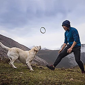 QBIYA Dog Toy Fly Ring, Dog Chew Toys, Dog Ring Toy, Tug of War Dog Toy, Dog Training Ring Fitness Tool, Fun Dog Toys, Interactive Travel Pet Toys, for Small/Medium Dog Training Ring