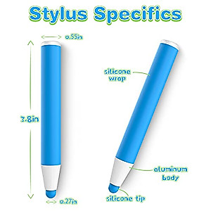 StylusHome Kids Stylus Pens for Touch Screens with 6 Extra Tips, Crayon Stylus Pen for iPhone Ipad Air Mini Pro, Kids Edition Tablet, Dragon Touch, Android Tablet - Blue Pink Green (3 Pack)