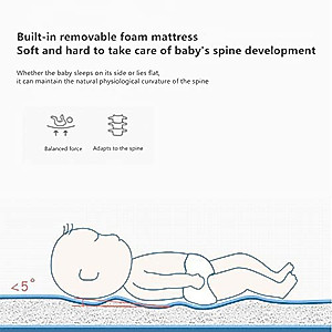 Vohunt Baby Lounger for Newborn,100% Cotton Co-Sleeper for Baby in Bed with Handles,Newborn Lounger Adjustable Size & Strong Zipper Lengthen Space to 3 Tears Old(Elephant Blue)