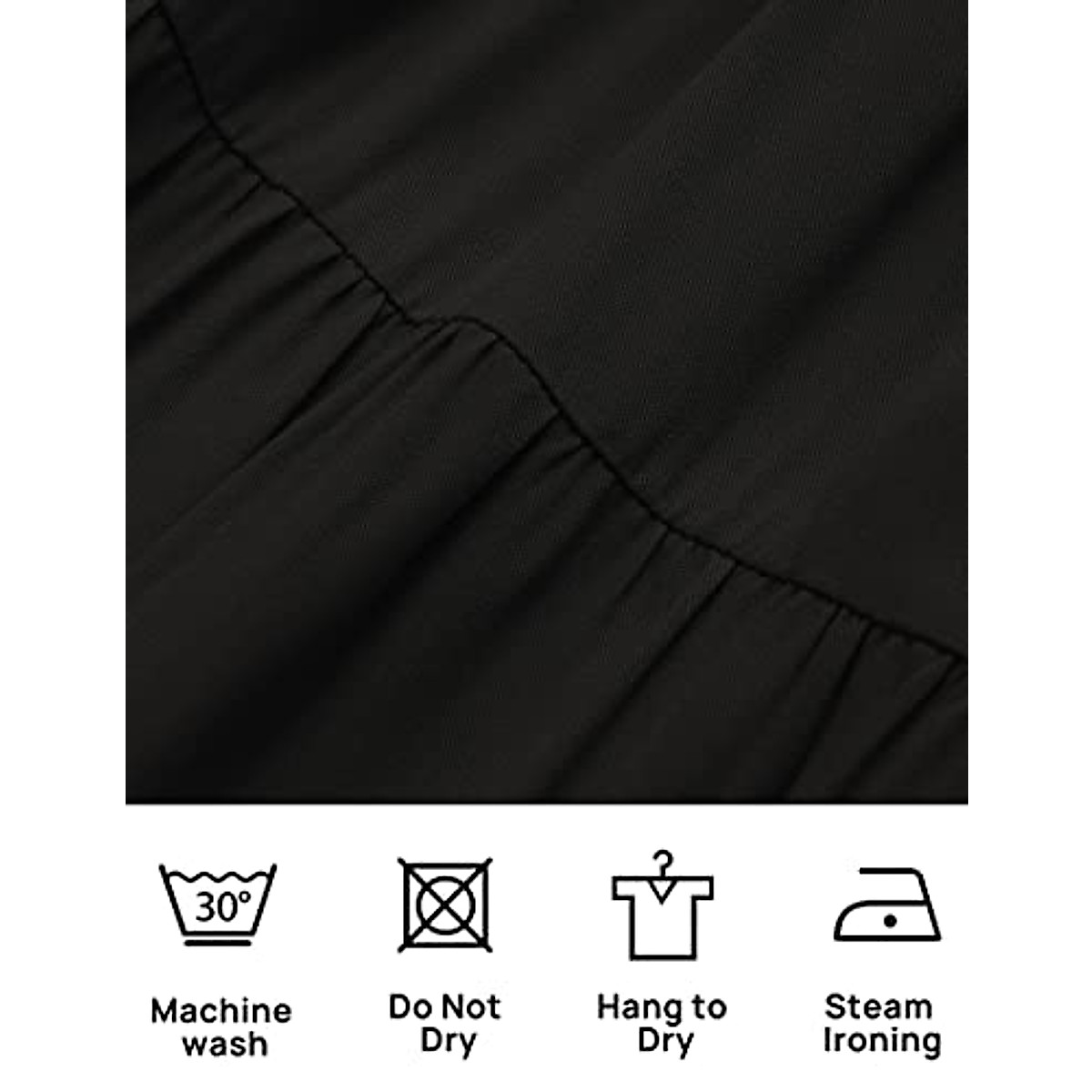 ZESICA Women's 2023 Boho Sexy Off Shoulder Long Sleeve Smocked High Waist Side Split Flowy A Line Tiered Long Maxi Dress,DarkBlack,Large