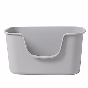 Smart Paws Extra Large Jumbo Cat Litter Box for Maine Coon Cats, Open Top High-Sided Anti-Splash Litter Pans, Durable XL Kitty Bathroom for Multi-Cat Households (Grey)