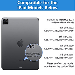 BQSS Keyboard Case for iPad Air 13 inch(M2) 2024 Case with Keyboard for iPad Pro 12.9 inch 6th Gen 2022/5th Gen Keyboard Cover Detachable Backlit Keyboard Wireless Keyboard