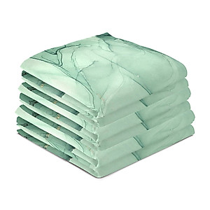 Kigai Kitchen Dish Towels Abstract Marble Mint Green Soft Tea Towel Set of 6 Absorbent Dishcloths Hand Towels for Dish Clean Cloth 28" x 18"